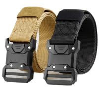 China Men's Tactical Belt Outdoor Nylon Woven Workwear Belt With Alloy Buckle for sale