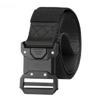 China Men's Tactical Belt Outdoor Nylon Woven Workwear Belt With Alloy Buckle for sale