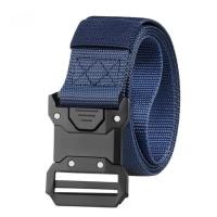 China Men's Tactical Belt Outdoor Nylon Woven Workwear Belt With Alloy Buckle for sale