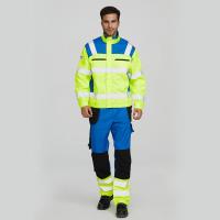 China Customized Fluorescent Flame-Resistant Work Suits Colorblock Durable Breathable for sale