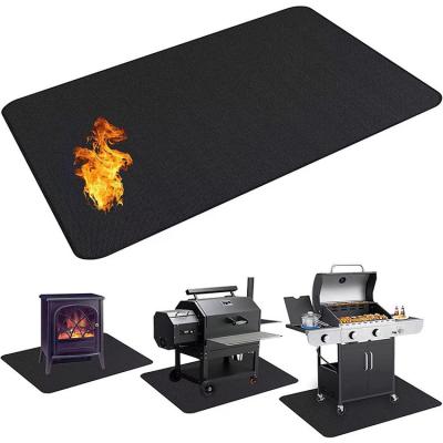 China Fireproof Round Fire Pit Mat BBQ Grill & Bonfire Pad with Liquid Silicone Coating Heat Resistant Ember Mat for Deck Patio Grass & Outdoor for sale