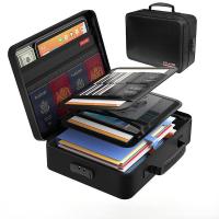 China Fireproof Waterproof Document Organizer Box  Large Capacity File Storage Case with Lock Certificate & Bill Holder for Home Office Use Moisture-Resistant Document Bag for sale