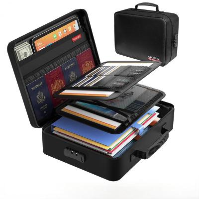 China Fireproof Waterproof Document Organizer Box  Large Capacity File Storage Case with Lock Certificate & Bill Holder for Home Office Use Moisture-Resistant Document Bag for sale