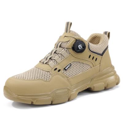 China Men's Summer Lightweight Breathable Safety Shoes Steel Toe Puncture & Impact Resistant Comfortable Work Shoes with Smart Button for sale
