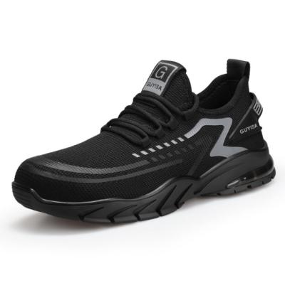China Men’s Lightweight Steel Toe Safety Shoes Mesh Upper PU Sole Breathable Anti-Static Puncture-Resistant Air Cushion Work Sneakers for sale