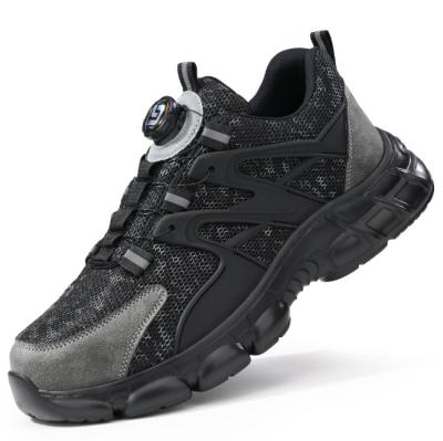China New Button-Closure Men’s Safety Shoes  Breathable Puncture-Resistant Anti-Smash Lightweight & Comfortable Steel Toe Work Shoes for sale