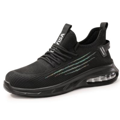 China Men's Breathable Safety Work Shoes Anti-Smash Puncture-Resistant Lightweight Flyknit Protective Shoes for sale