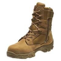 China Padded Collar Anti Tear Brown Leather Tactical Boots Hot Weather for sale