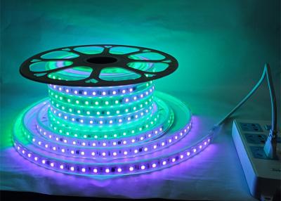 China Addressable 110V / 220V AC High Voltage Strip With 5050 60leds RGB Color Changing Tape for sale