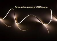 China 3mm Ultra Narrow COB LED Strip Rope Wardrobe Cupboard TV Backlight 400LEDs/M for sale