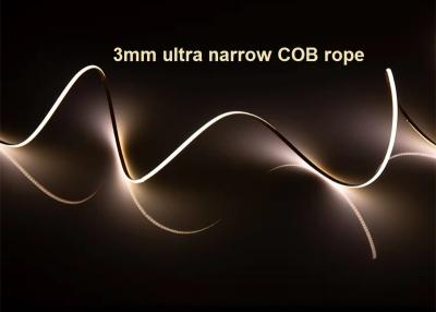 China 3mm Ultra Narrow COB LED Strip Rope Wardrobe Cupboard TV Backlight 400LEDs/M for sale