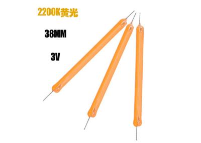 China Dc3v 38MM COB LED Filament 2200k 2700K 6500K Ceramic Filament Bulb Parts for sale