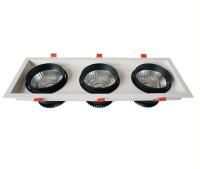 China COB Grille LED Ceiling Downlights Three Head High Brightness With Alu Housing for sale
