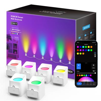 China Bluetooth control Addressable RGBCW Smart Wall Sconces / Eave Lights For Christmas Decoration for sale