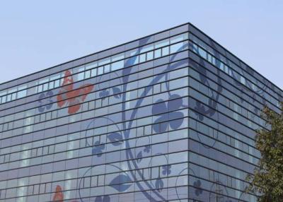 China Residential Buildings Decorative Patterned Glass , Flat Tempered Glass For Facades for sale