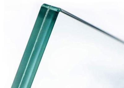 China 1.14PVB+6mm Toughened Glass Panels , Green Laminated Glass For Estate / Building Glass for sale