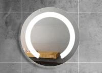 China Customized Round Silver Wall Mirror , Hotel Wall Mounted Illuminated Mirror for sale