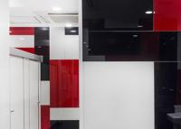China 4mm Lacobel Painted Glass , Colored Mirror Glass For Office / Kitchen for sale