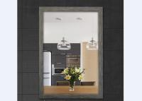 China Flower Grain Color Framed Bathroom Mirrors With PS Plastic Mirror Frame for sale