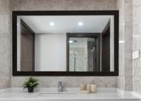 China Safety Explosion Framed Bathroom Mirror Old Style Red PS Plastic Mirror Frame for sale