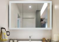 China Oak Framed Bathroom Mirrors White Color Size Customized Decorative Dressing Mirrors for sale