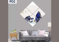 China Bathroom Square Silver Wall Mirror , Large Decorative Silver Mirror No Copper / Lead for sale