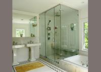 China Customized Bath Shower Glass , Clear Toughened Glass 4-12mm Thickness for sale