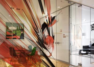 China Popular Digital Printing On Glass , Digital Image On Glass For Glass Partition for sale