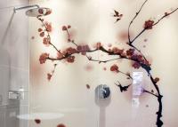China Custom Bathroom Shower Glass , Tempered Digital Ceramic Printing On Glass for sale