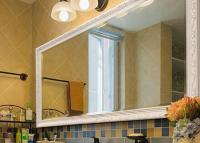 China Wall Mounted Framed Bathroom Mirrors Oak Color With Exquisite Appearance for sale