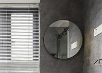 China Silver Framed Bathroom Mirrors Flower Grain Color Punch Free Installation for sale