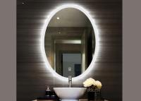 China Hotel Decoration Oval Bathroom Vanity Mirrors Wall Mounted With Smart Touch Switch for sale
