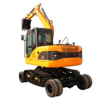 China CE certification 9000kg Crawler & Wheel Excavator Machine With 1 CBM Backhoe Bucket for sale