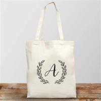 China Personalized Printing Monogram Canvas Tote Jumbo Bags DIY Drawing for sale
