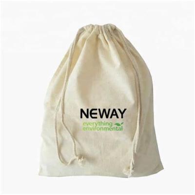 China Custom Recycled Organic Cotton Canvas Drawstring Dust Bag with Logo for Clothes Shoes Storage 500pcs MOQ for sale