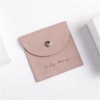 China custom embossed suede microfiber jewelry pouch with insert card pads custom logo for sale