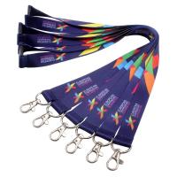 China Custom Heat Transfer Printed Lanyards with Logo 90cm Polyester Promotional ID Card Strap for sale