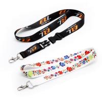 China Custom Heat Transfer Printed Lanyards with Logo 90cm Polyester Promotional ID Card Strap for sale