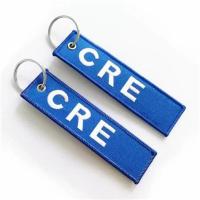 China Custom Fabric Embroidery Key Tags For Motorcycle Ebroidered Keychains for sale