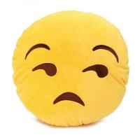 China PP Cotton Filled Plush Emoji Cushion Pillow Smiley Face 30cm Round Shape Custom for sale