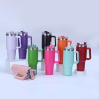 China 40oz 1200ml Double Wall Vacuum Insulated Stainless Steel Tumbler Car Cup with Handle and Lid for sale