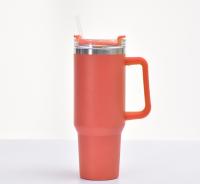 China 40oz Stainless Steel Insulated Tumbler with Handle Straw Lid Custom Logo Reusable Sport Bottle for sale
