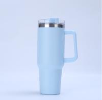 China 40oz Stainless Steel Insulated Tumbler with Handle Straw Lid Custom Logo Reusable Sport Bottle for sale