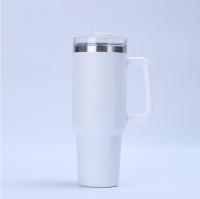 China 40oz Stainless Steel Insulated Tumbler with Handle Straw Lid Custom Logo Reusable Sport Bottle for sale