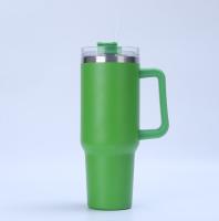 China 40oz Stainless Steel Insulated Tumbler with Handle Straw Lid Custom Logo Reusable Sport Bottle for sale