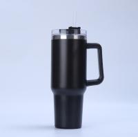 China 40oz Stainless Steel Insulated Tumbler with Handle Straw Lid Custom Logo Reusable Sport Bottle for sale