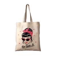 China Custom Printed Canvas Tote Bag 200g Lightweight Reusable Shopping Bag for sale
