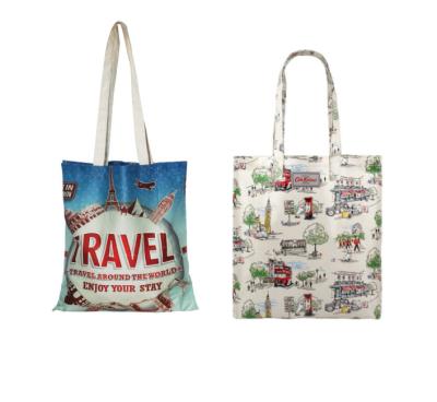 China Custom Canvas Tote Bag 35x40cm Heat Transfer Printing Eco Friendly Shopping Shoulder Bag for sale