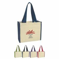 China Promotional Personalized Monogram Canvas Tote Bag Shopping With Printed Logo for sale