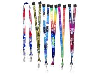 China Dye Sumblimation Flat Polyester Retractable Lanyard Card Holder Full Colors for sale